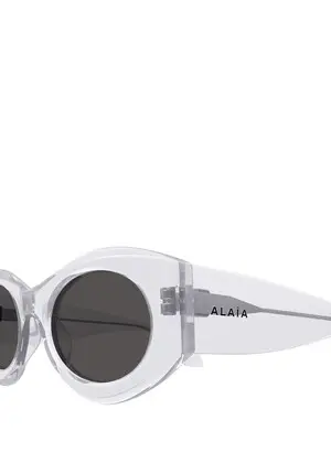 Alaïa Oval Frame Sunglasses - Crystal