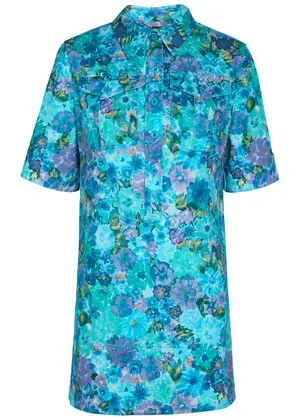 Chloé Floral Print Stretch-cotton Shirt Dress - Multicoloured