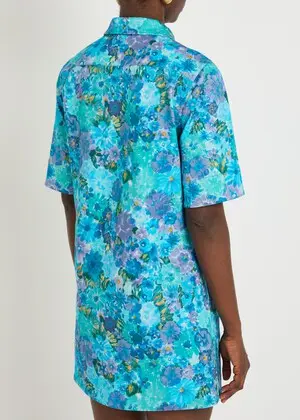 Chloé Floral Print Stretch-cotton Shirt Dress