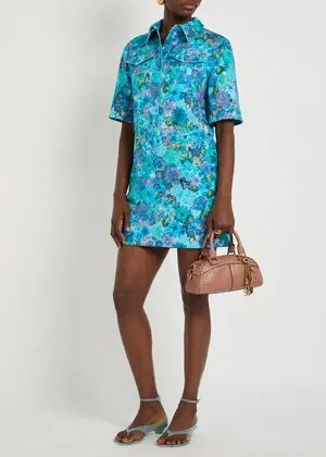 Chloé Floral Print Stretch-cotton Shirt Dress