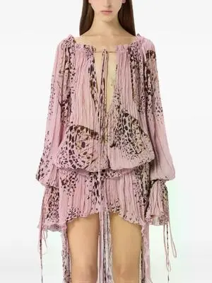 Blumarine Butterfly Print Blouse - Pink