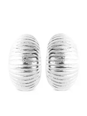 SUSAN CAPLAN 1980s Silver Plated Hoop Earrings