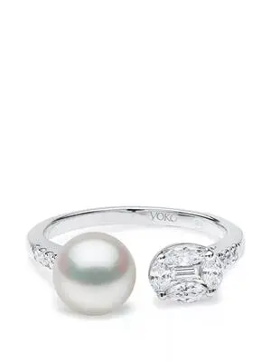 Yoko London 18kt White Gold Starlight Pearl And Diamond Ring - Silver