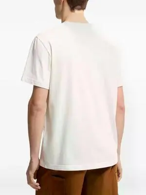 Moncler Embroidered Tricolor Logo Cotton T-shirt Neutrals