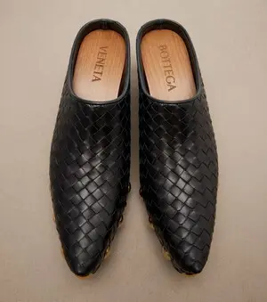 Bottega Veneta Gondola Intrecciato Studded Leather Clogs - Black