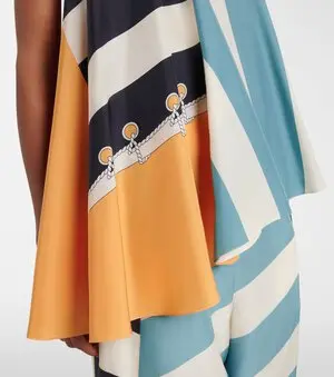 Loewe Asymmetric Halterneck Silk Top - Multicoloured