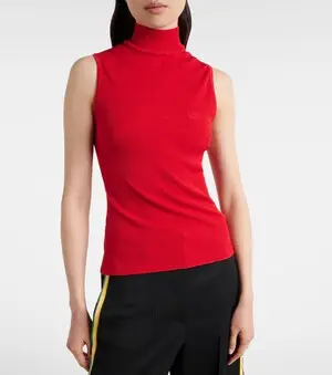 Loewe Double-l Ribbed-knit Top