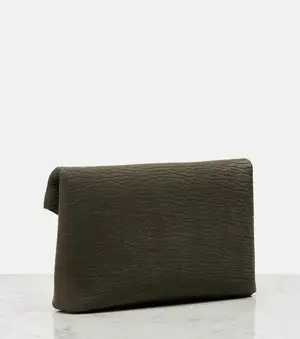Saint Laurent Cassandre Large Leather Pouch - Grey