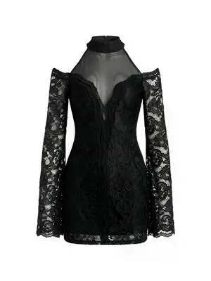 AXEL 113 Cold-shoulder Lace Mini Dress