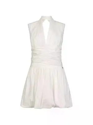 Liu Jo V-neck Mini Dress With Gathered Detailing And Back Cut-out