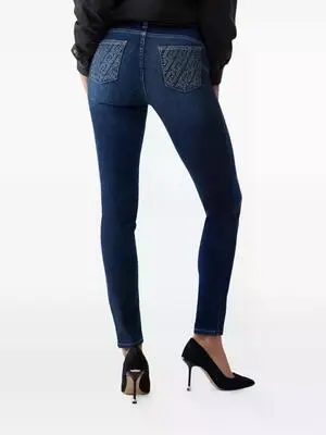 Liu Jo Button-fastening Skinny Jeans With Gemstone Appliqu