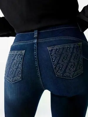 Liu Jo Button-fastening Skinny Jeans With Gemstone Appliqu