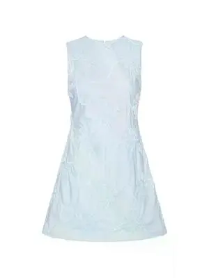 ROTATE BY BIRGER CHRISTENSEN Sleeveless Floral Appliqué Mini Dress - Blue