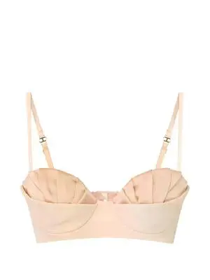 Elisabetta Franchi Bra In Lightweight Crêpe And Satin Fabric - Neutrals