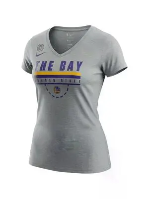 Nike Nba Golden State Warriors "the Bay" V-neck T-shirt - Grey