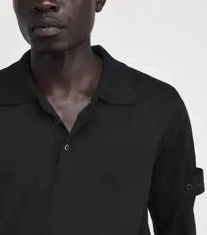 Stone Island Virgin Wool Ghost Polo Sweater - Black