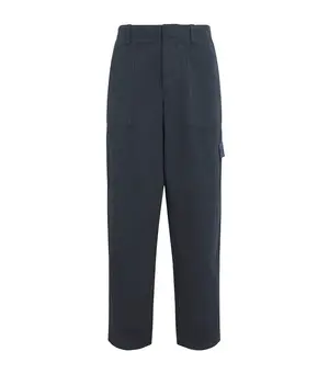 Stone Island Cotton-linen Ghost Fatigue Trousers - Blue