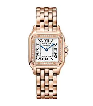 Cartier Panthère De Watch In Rose Gold And Diamonds - Silver
