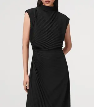 ALLSAINTS Pleated Rayanna Midi Dress