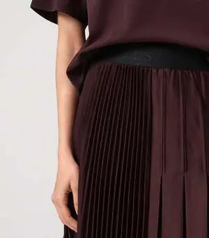ALLSAINTS Jax Pleated Asymmetric Hem Skirt