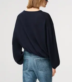Loewe Wool-blend V-neck Sweater - Navy