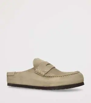 BIRKENSTOCK Suede Naples Wrapped Clogs - Brown