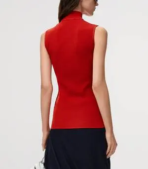 Loewe Sleeveless Rollneck Top - Red