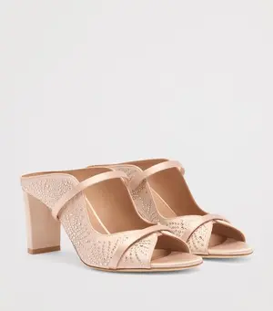 MALONE SOULIERS Satin Norah Heeled Sandals - Metallic