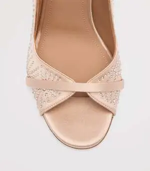 MALONE SOULIERS Satin Norah Heeled Sandals - Metallic