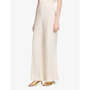 Sandro Wide-leg High-rise Woven Trousers