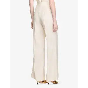 Sandro Wide-leg High-rise Woven Trousers
