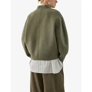 Soeur Windsor Relaxed-fit Wool-blend Jacket - Gris/vert