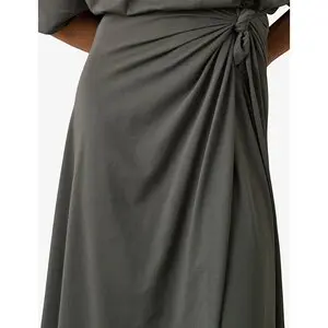 Soeur Goa Wrap-front Cotton-jersey Maxi Skirt - Ardoise