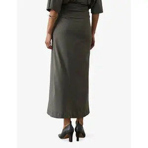 Soeur Goa Wrap-front Cotton-jersey Maxi Skirt - Ardoise