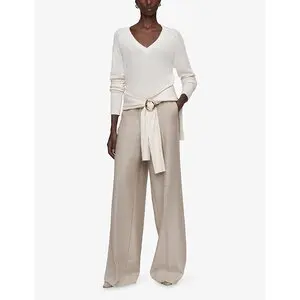 JOSEPH Lucille V-neck Cashmere Blend Jumper - Ivory