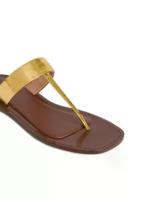 Alberta Ferretti Metallic Thong Sandals - Gold