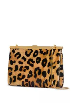 Alberta Ferretti Leopard-print Chain Clutch Bag