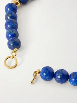 YSSO Gold-plated Lapis Lazuli Beaded Necklace