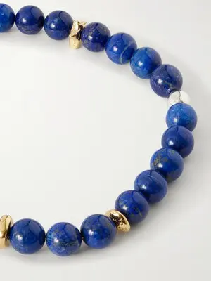 YSSO Gold-plated Lapis Lazuli Beaded Necklace