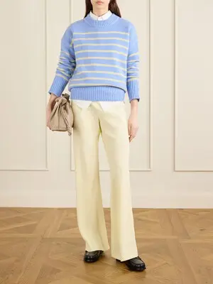 LA LIGNE Marin Striped Wool And Cashmere-blend Sweater