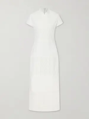 DESTREE Clelia' Paneled Broderie Anglaise Midi Dress - White