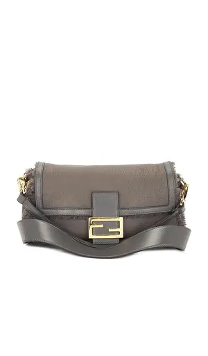 FWRD RENEW Fendi Selleria Baguette Shoulder Bag - Grey