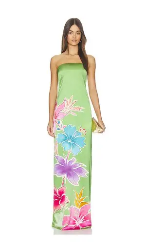 Retrofete Vivi Floral Print Maxi Dress - Green