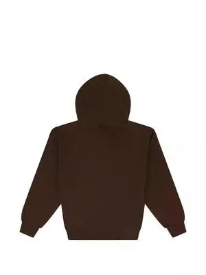 SP5DER Rhinestone-embellished Web-motif Hoodie - Brown