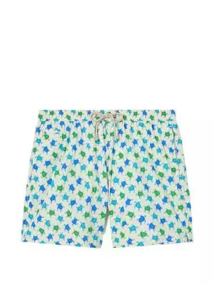 MC2 SAINT BARTH Turtle-print Swim Shorts - Neutrals