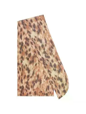 GANNI Animal-print Scarf - Neutrals