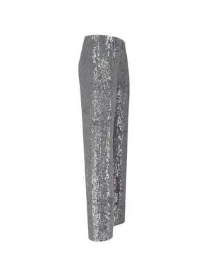PARAH Sequined Wide Leg Trousers - Silver