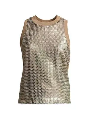 Peserico Sleeveless Sequin Embellished Top - Gold