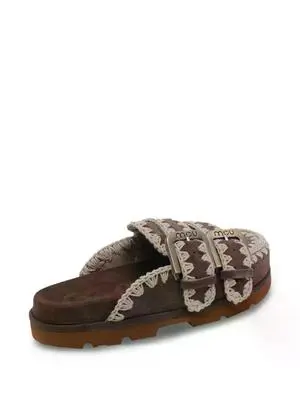 Mou Sabot Sandals With Buckle Fastening - Brown
