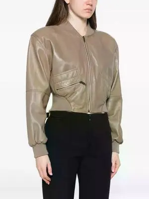 Chloé Padded Shoulder Cropped Leather Jacket